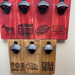 Kansas City Chiefs Magnetic Bottle Opener: Fan Cave Decor - Etsy