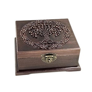 Celtic Tree of Life Wooden Box, Decorative Boxes With Lids, Carved With ...