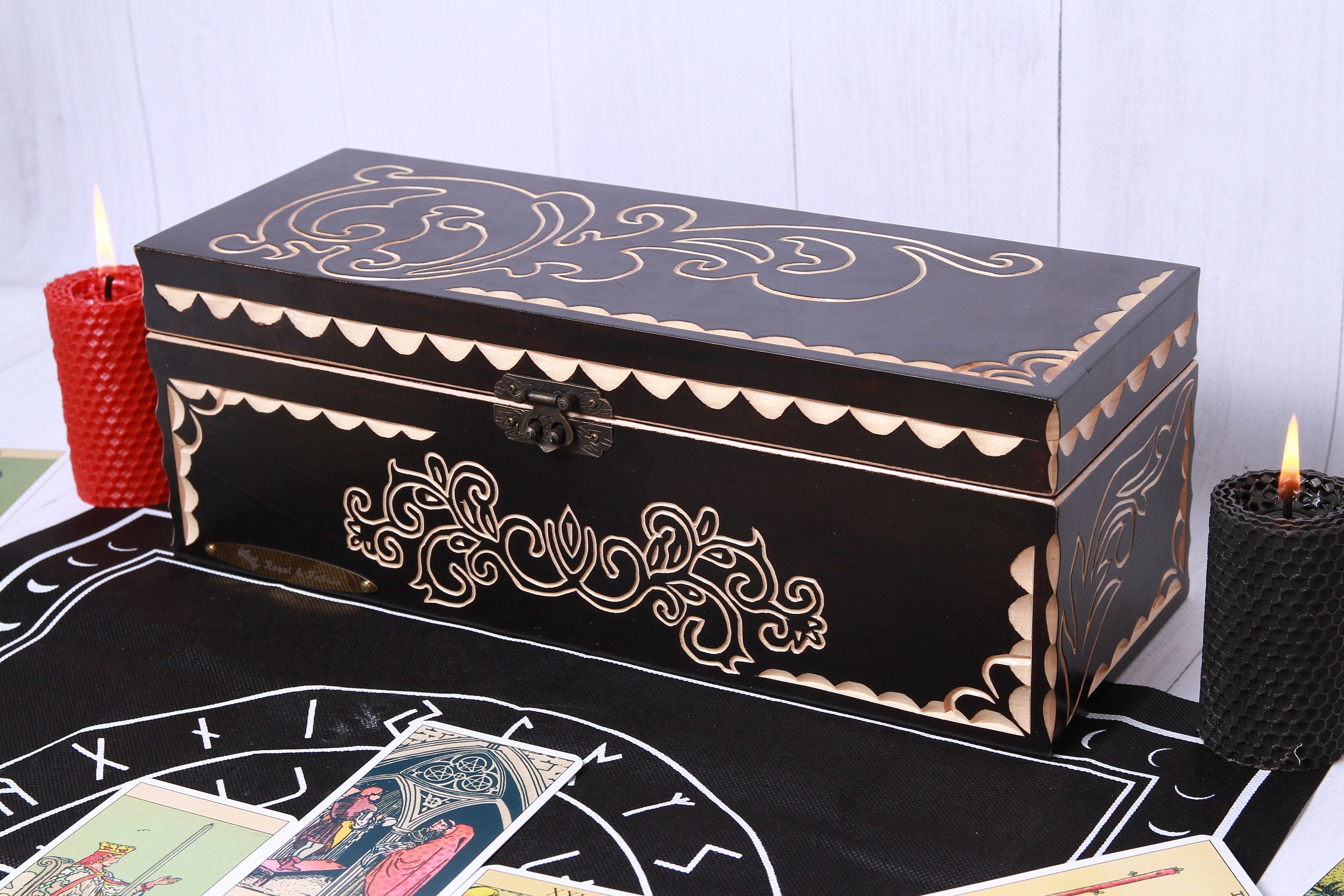 Tarot storage Tarot card box Altar box Tarot card holder | Etsy