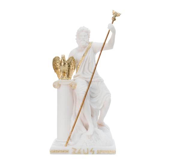 Estatua Del Dios Romano Júpiter Zeus En Fuente De Los Cuatro Ríos