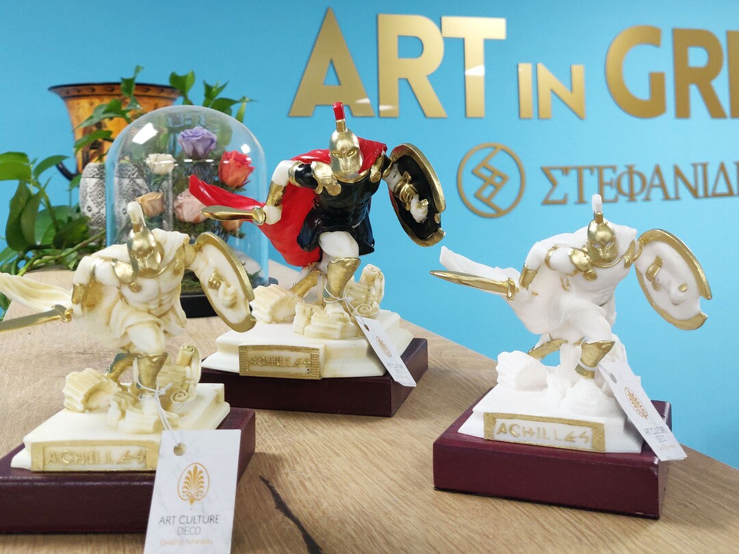 Achilles Statue Ancient Greek Hero Figurine Hand Painted Gift - Etsy