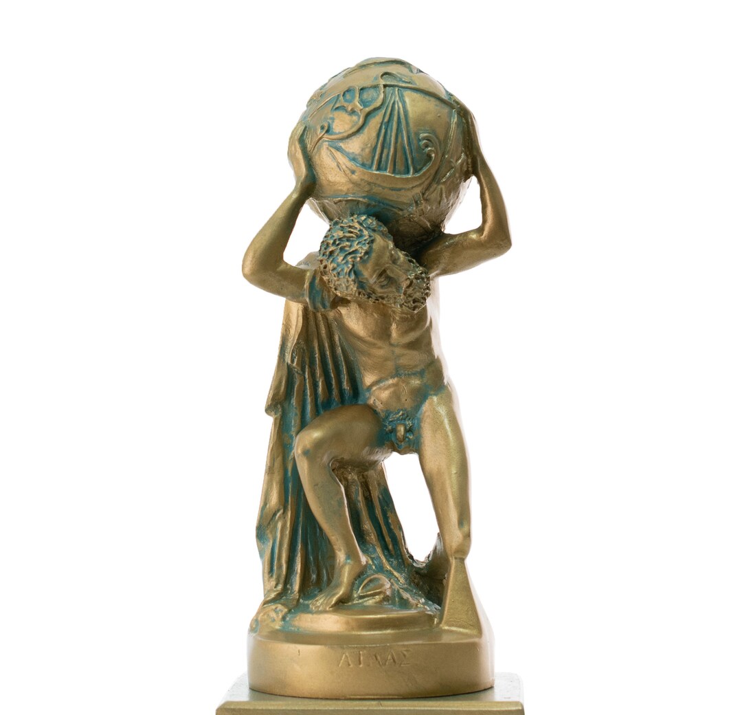 Atlas Statue Greek Mythology Ancient Titan Sculpture 24 Cm Height - Etsy