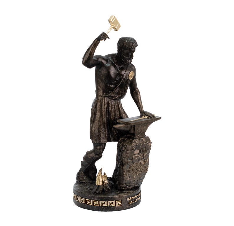 Hephaestus Statue Greek God of Fire Artisans for Home Decor Gift ...