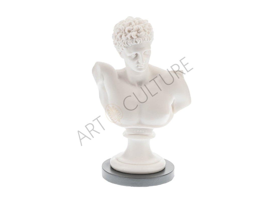 Greek God Bust Statue Black Sculpture Home Decor 24 Cm Height - Etsy