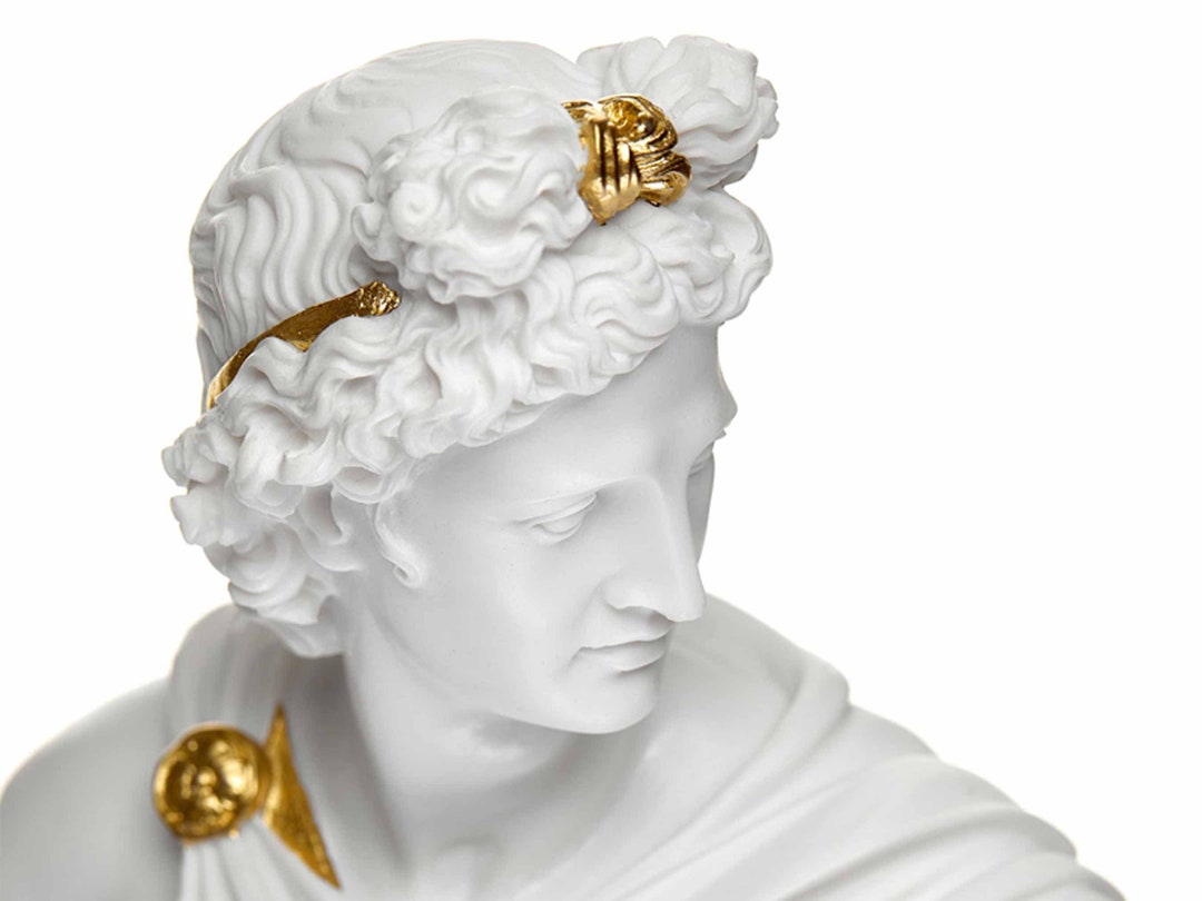 Apollo Bust Sculpture Eclectic Home Decor 25,5 Cm Height - Etsy