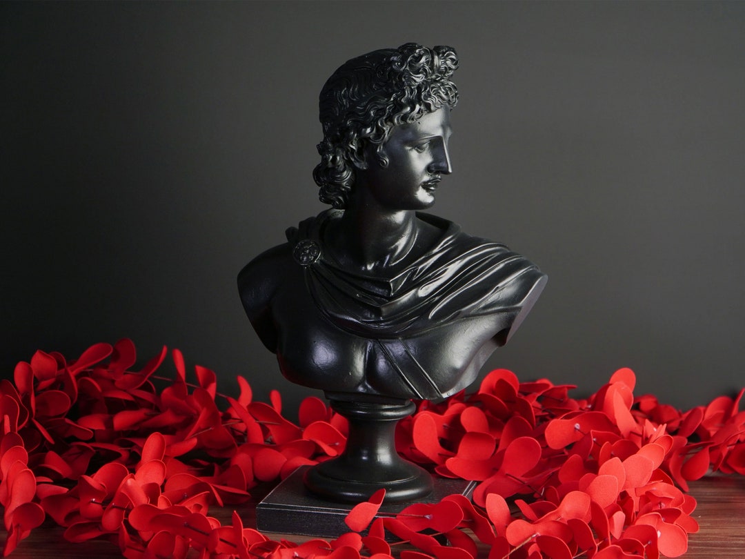 Apollo Bust Sculpture Black Art Home Decor Statue 33 Cm Height - Etsy
