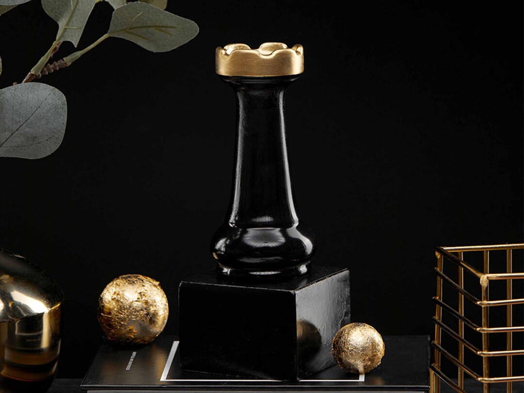 Large Chess Statue Rook Sculpture Minimalist Home Decor Housewarming ...