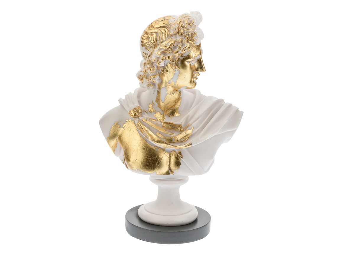 Statua di Apollo, scultura in marmo, statua greca, grande busto romano ...