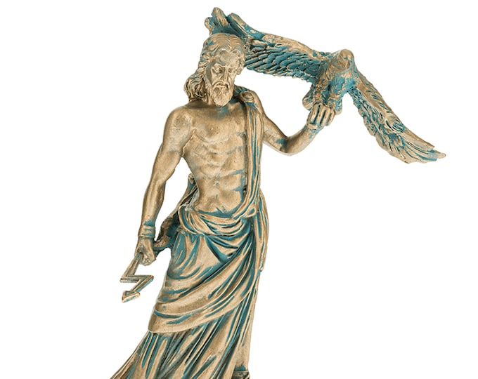 Vintage Zeus Mini Statue - Small Hand-painted Ancient Greek God Zeus ...