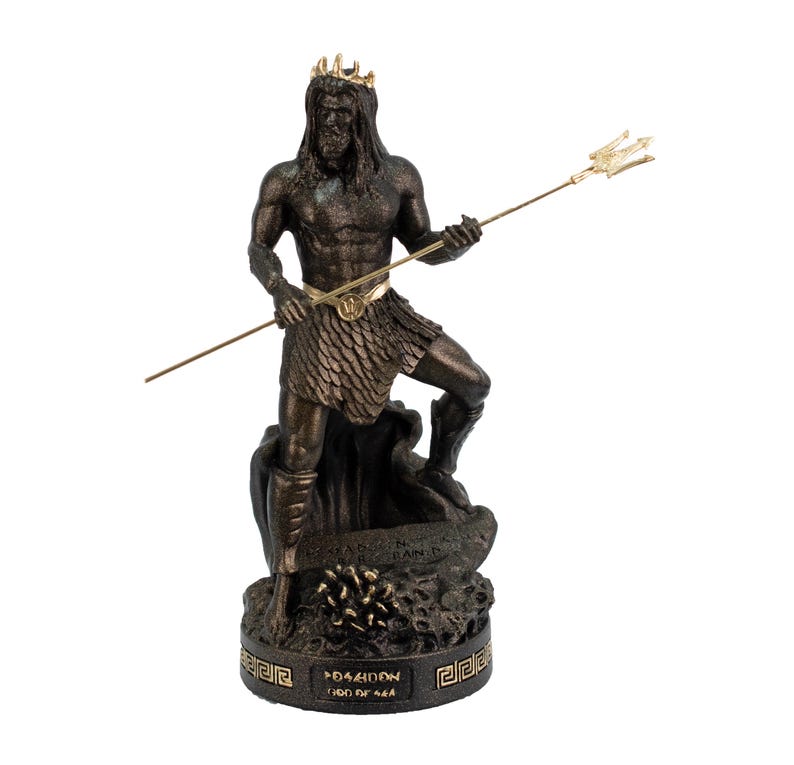 Poseidon Statue Greek God of Seas for Home Decor Gifts Figurine ...