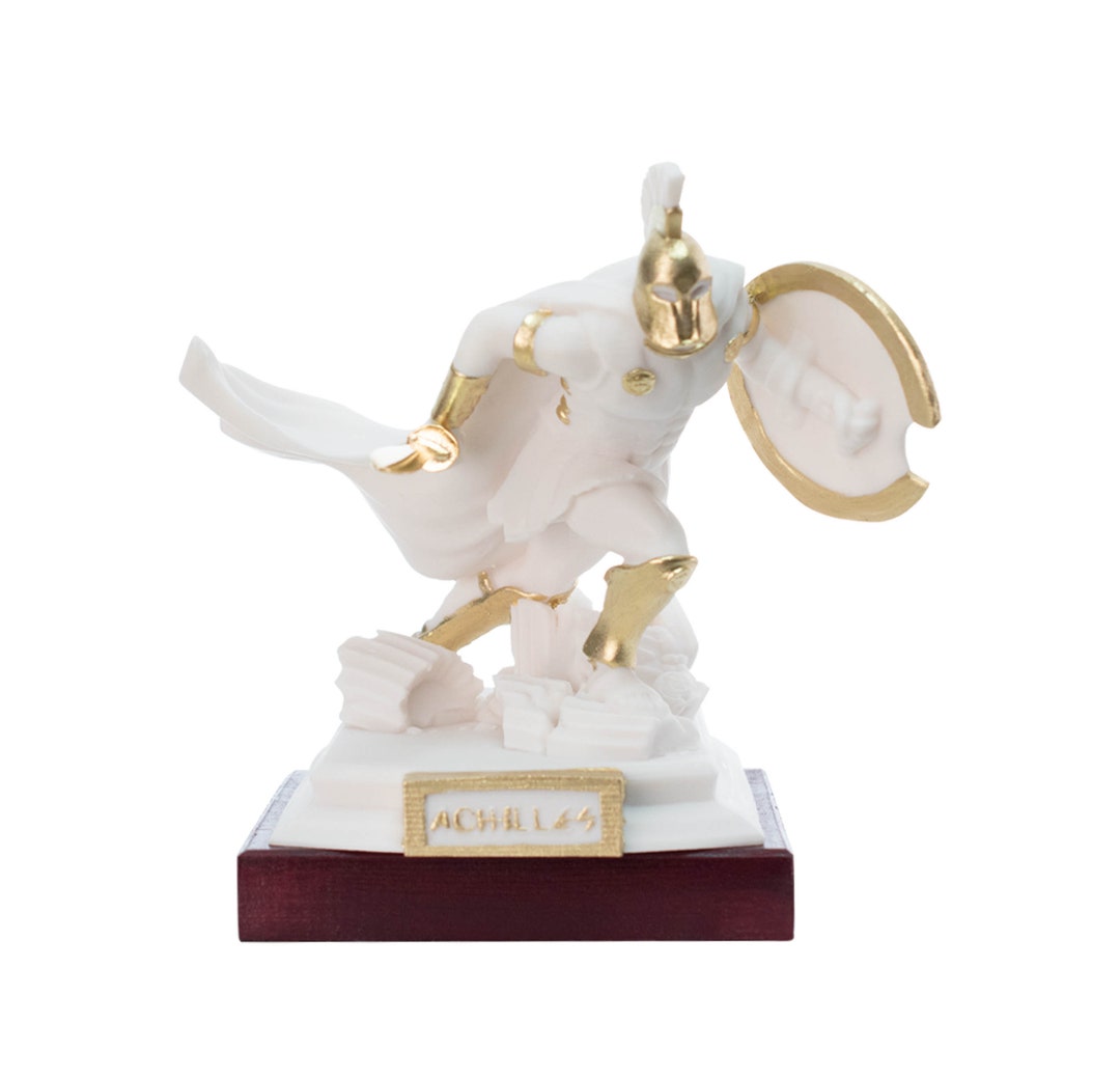 Achilles Statue Ancient Greek Hero White Gold Figurine 17.2cm Height - Etsy