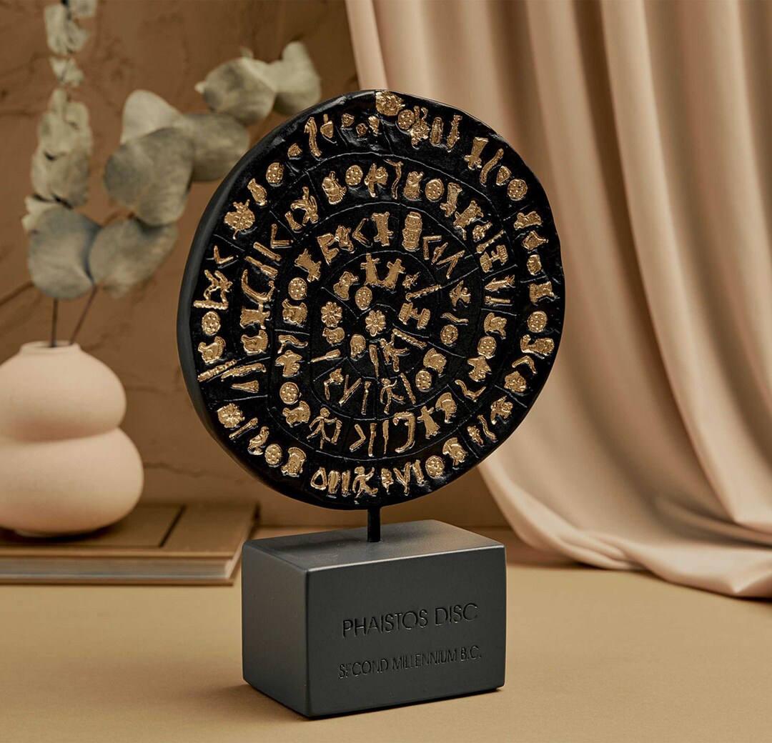 Phaistos Disc Sculpture Ancient Greek Cretan Historical Alabaster ...