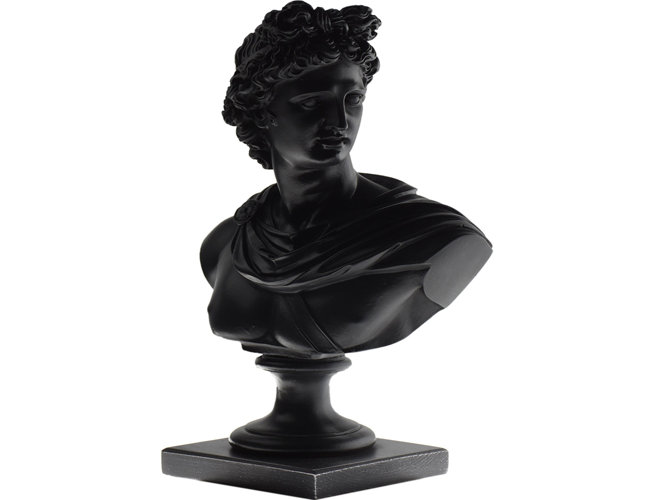 Apollo Bust Sculpture Black Art Home Decor Statue 33 Cm Height - Etsy
