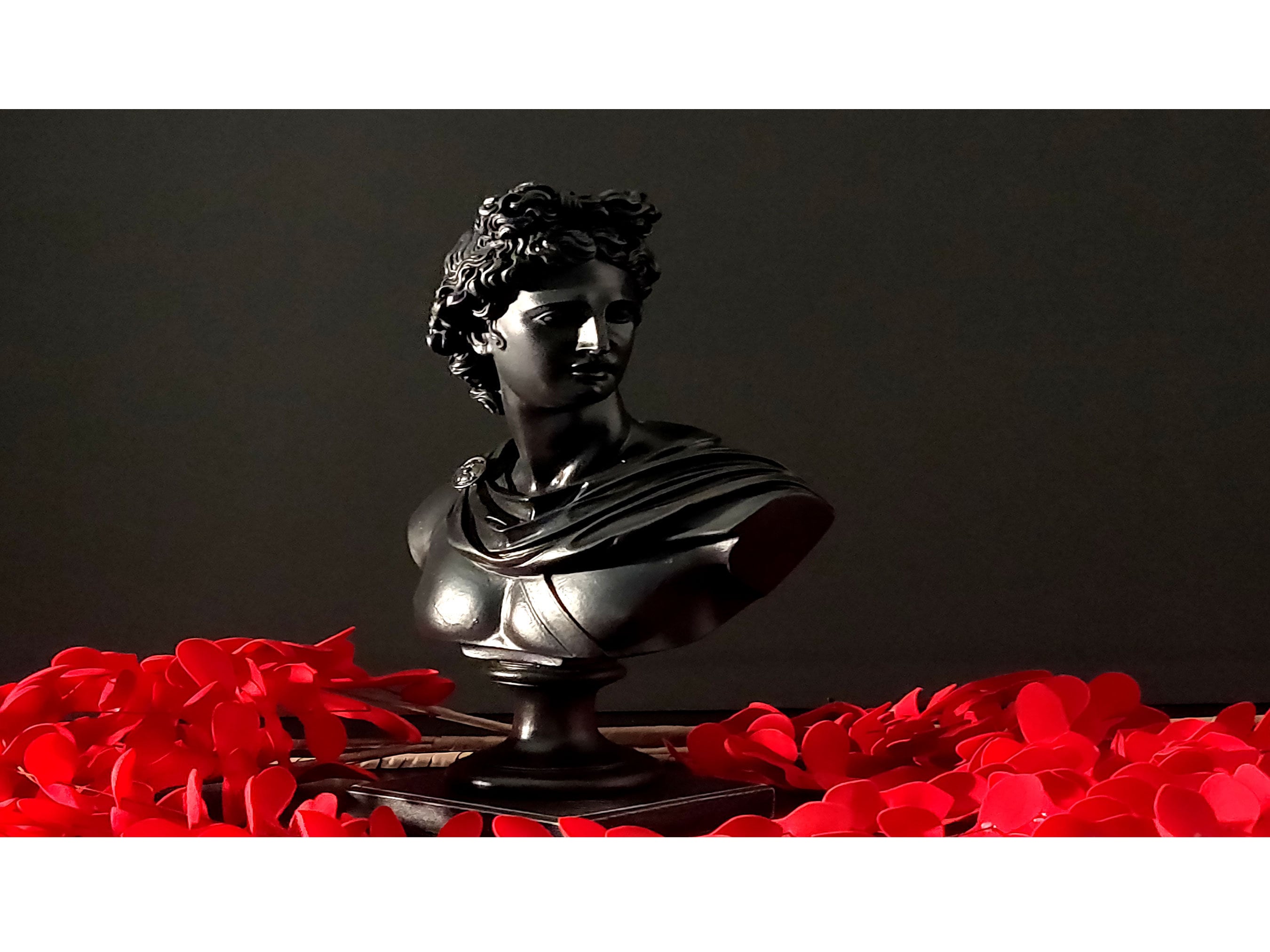 Apollo Bust Sculpture Black Art Home Decor Statue 33 Cm Height - Etsy
