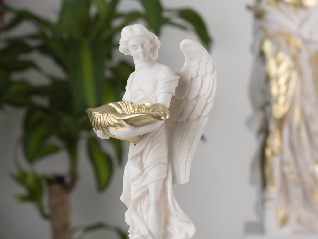 Female Angel Sculpture Religious Marble Christian Statue 25 Cm Height ...