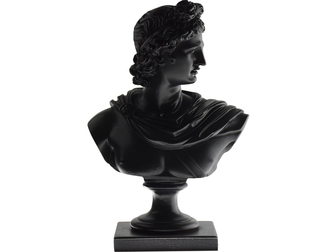 Apollo Bust Sculpture Black Art Home Decor 25.5 Cm Height - Etsy