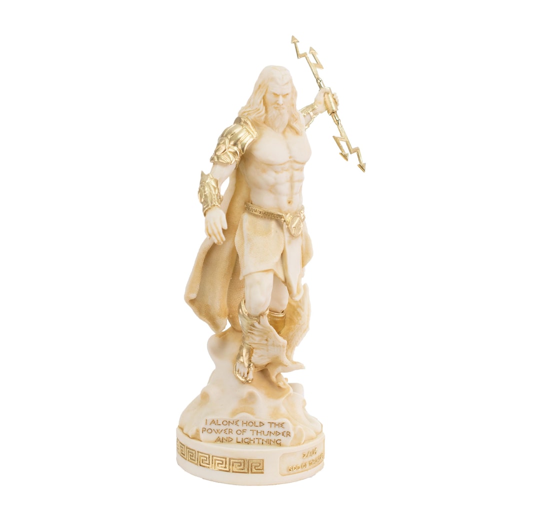 Zeus Statue Greek God of Thunder for Home Decor Gifts Jupiter Figurine ...