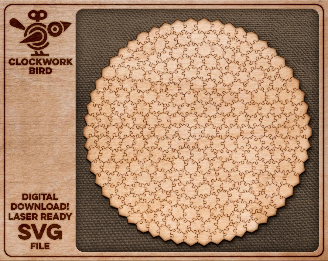 Complex Jigsaw Puzzle Template: Rough Circle (271 Pieces) - Unique ...