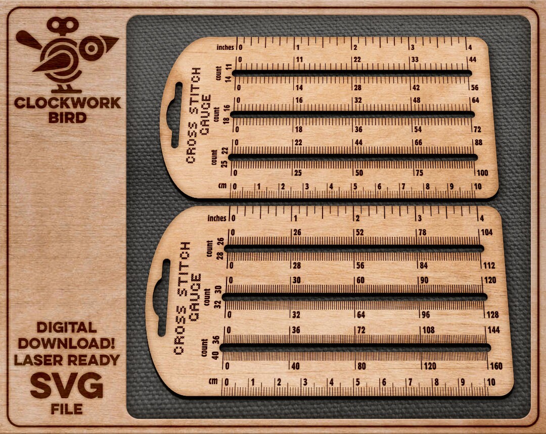 Cross Stitch Gauge Set Unique Laser Cut File - Etsy