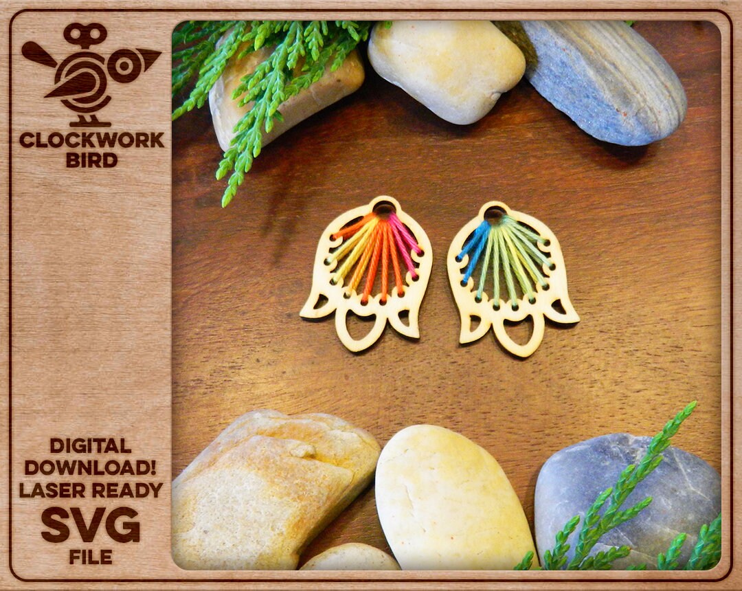 Radiant Tulip Earrings - Unique Design File for Laser Cutting - Etsy