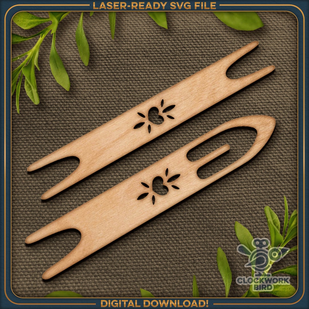 Medieval Style Weaving Shuttle and Netting Needle (laser Ready SVG File ...