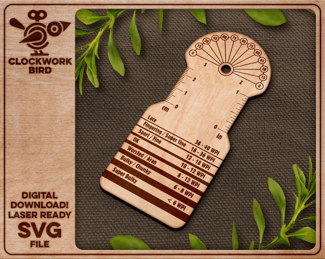Yarn WPI Gauge / Spinner's Tool - Unique Laser Cut File - Etsy