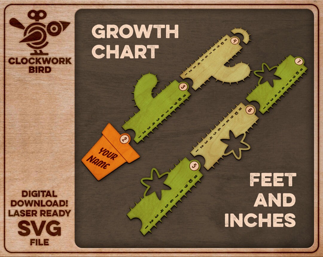 Gráfico de crescimento modular - Cacto - Arquivo exclusivo para corte a ...