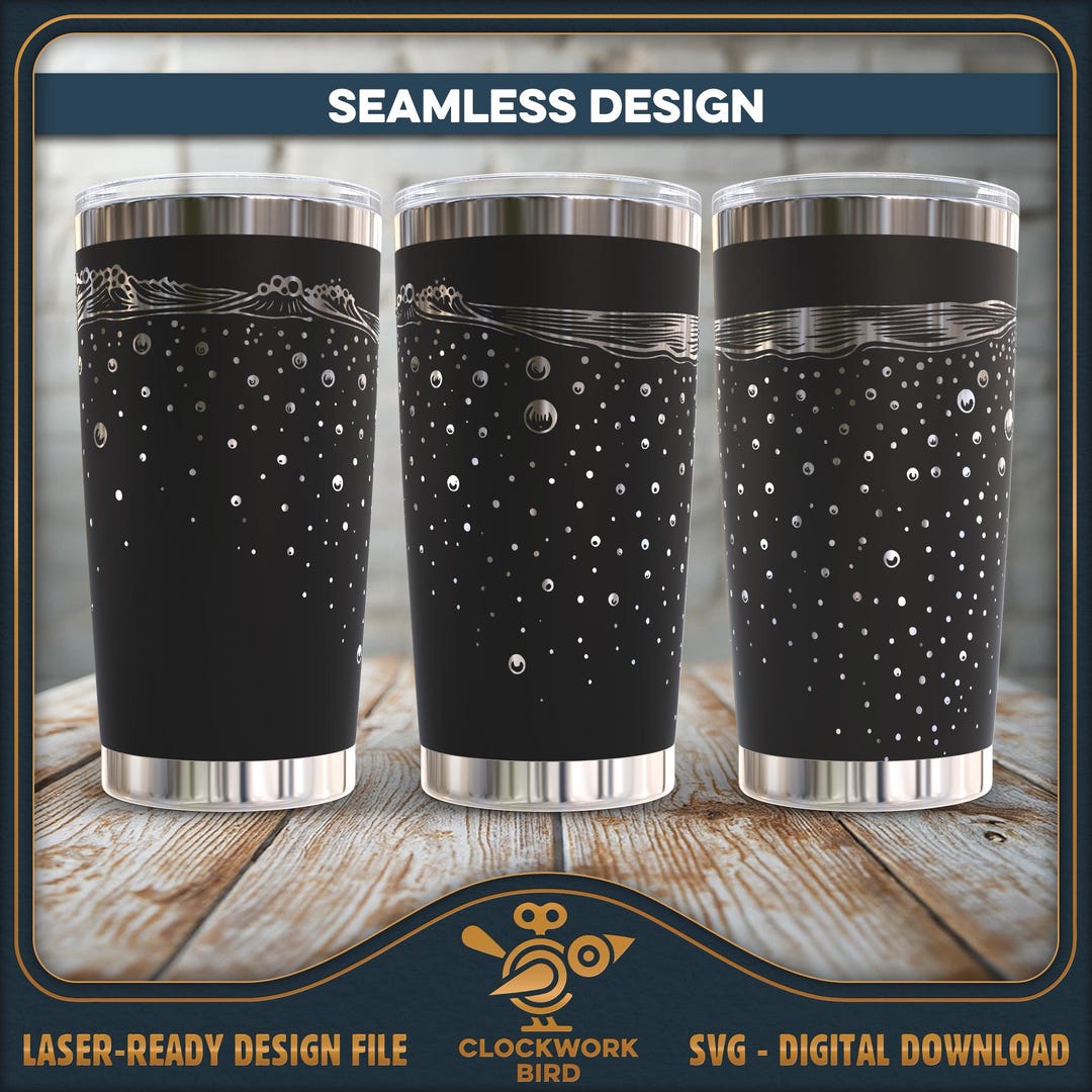 Waterline Bubbles Tumbler SVG: Seamless Laser Engraving File (20oz) - Etsy