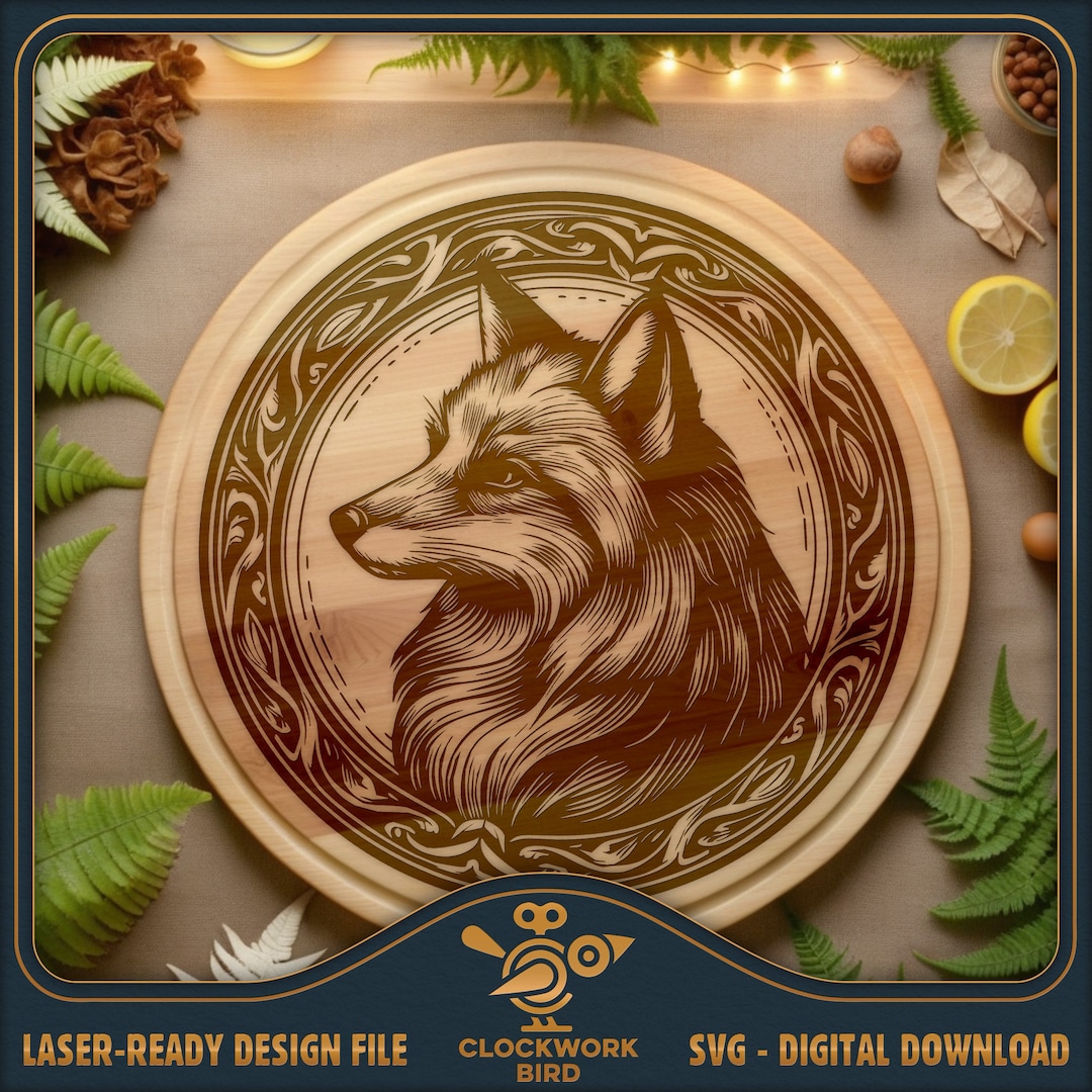 Fox Cutting Board SVG: Laser Engraved Charcuterie Board Design (digital ...