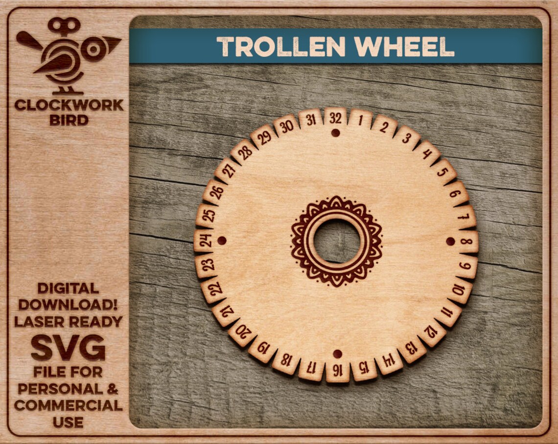 Trollen Wheel / Kumihimo Disc - Unique Laser Cut File - Etsy