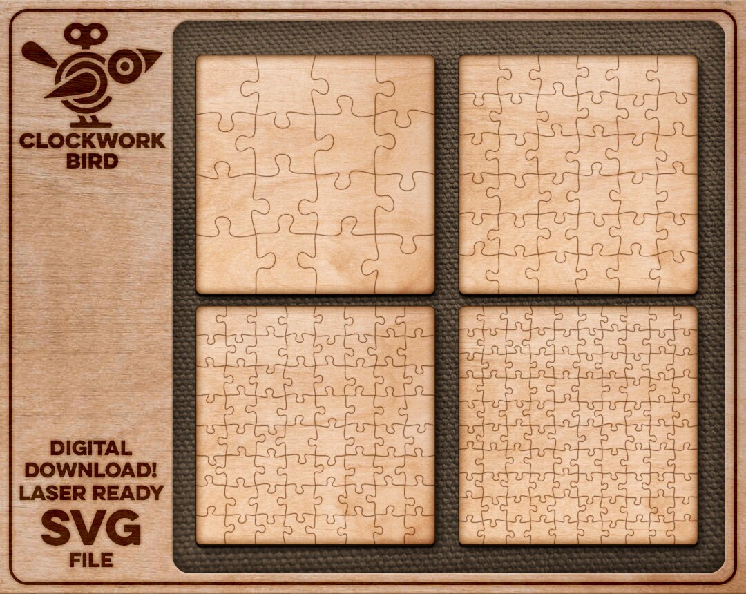 Jigsaw Puzzle Templates: Square - Unique Laser Cut File - Etsy