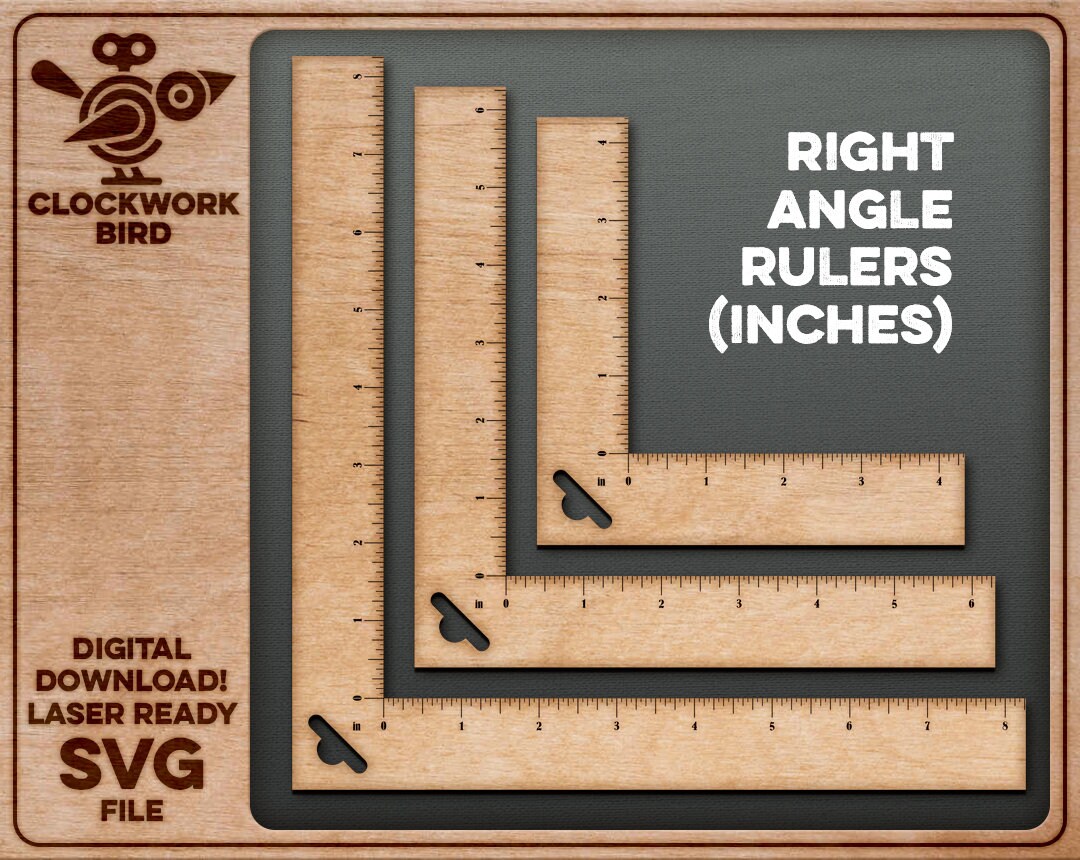 Right Angle Ruler Set US / Inches Unique Laser Cut File - Etsy
