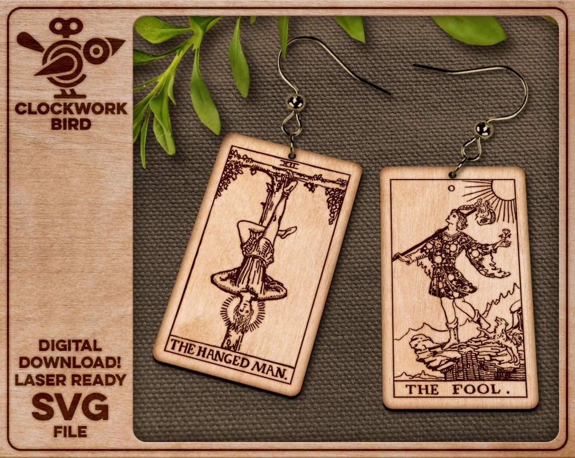 Whimsical Tarot Card Earrings: the Hanged Man and the Fool - Etsy