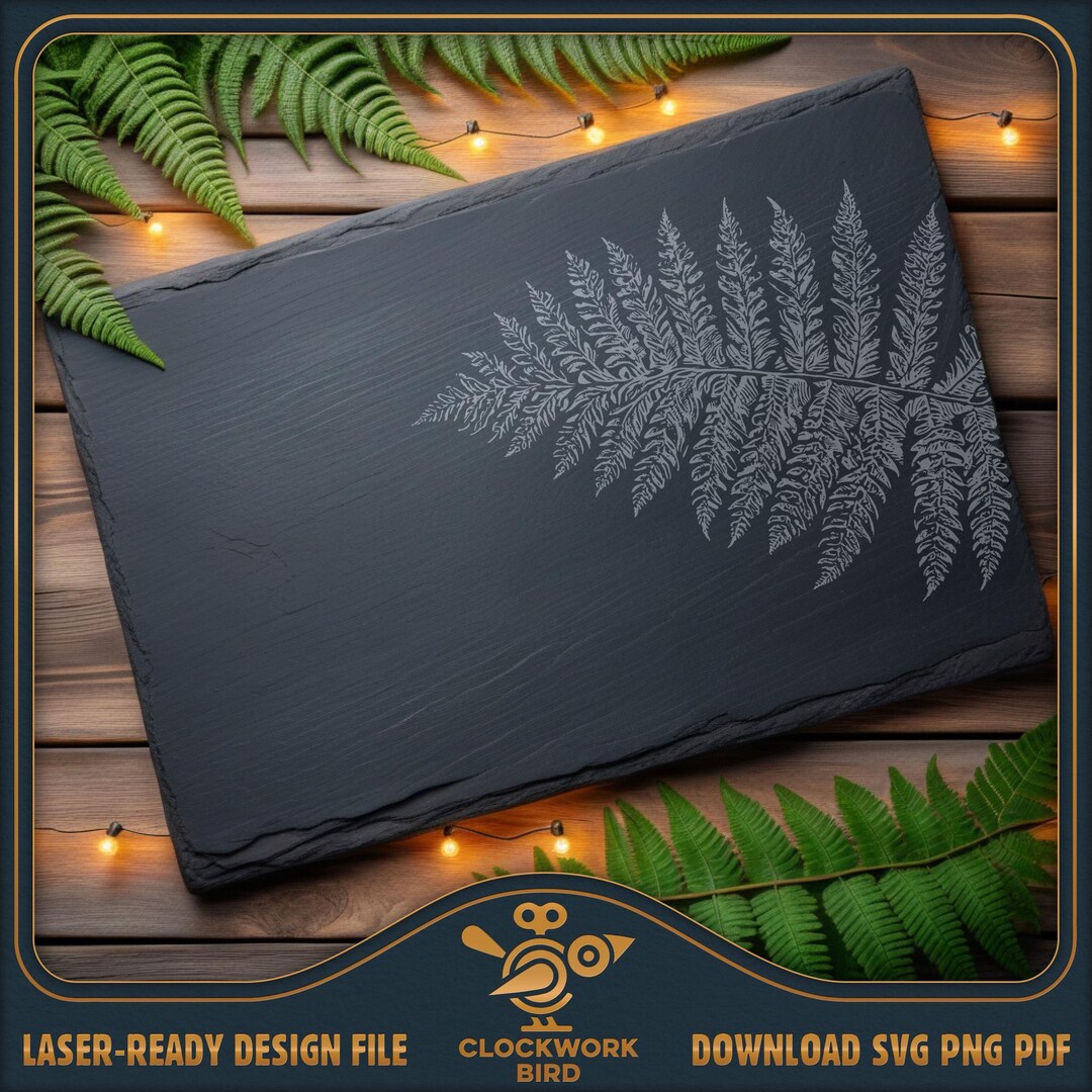 Fern Leaf Fossil Slate Engraving Laser File (SVG, PDF, PNG) - Etsy