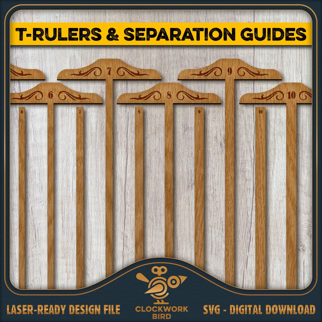 Bookbinding T-rulers and Separation Guides - SVG Laser Files for Book ...