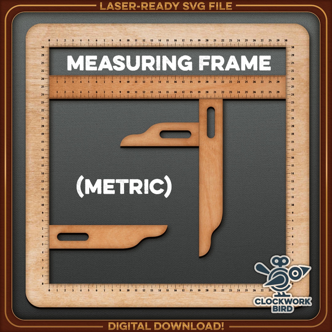 Measuring Frame SVG Laser Cut File With Sliding Ruler (digital Download ...