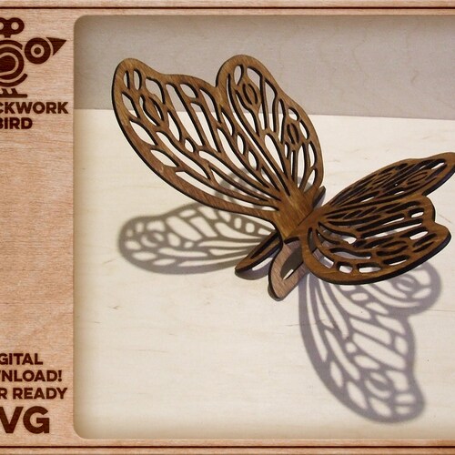 Embroidered Butterfly unique Laser File - Etsy