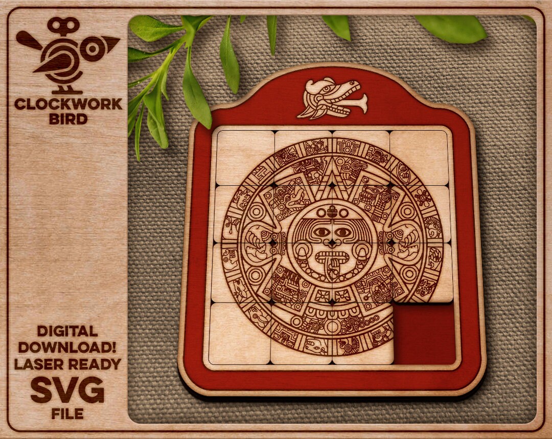 Sliding Puzzle - Aztec Calendar (4x4 Tiles) - SVG Laser File - Etsy