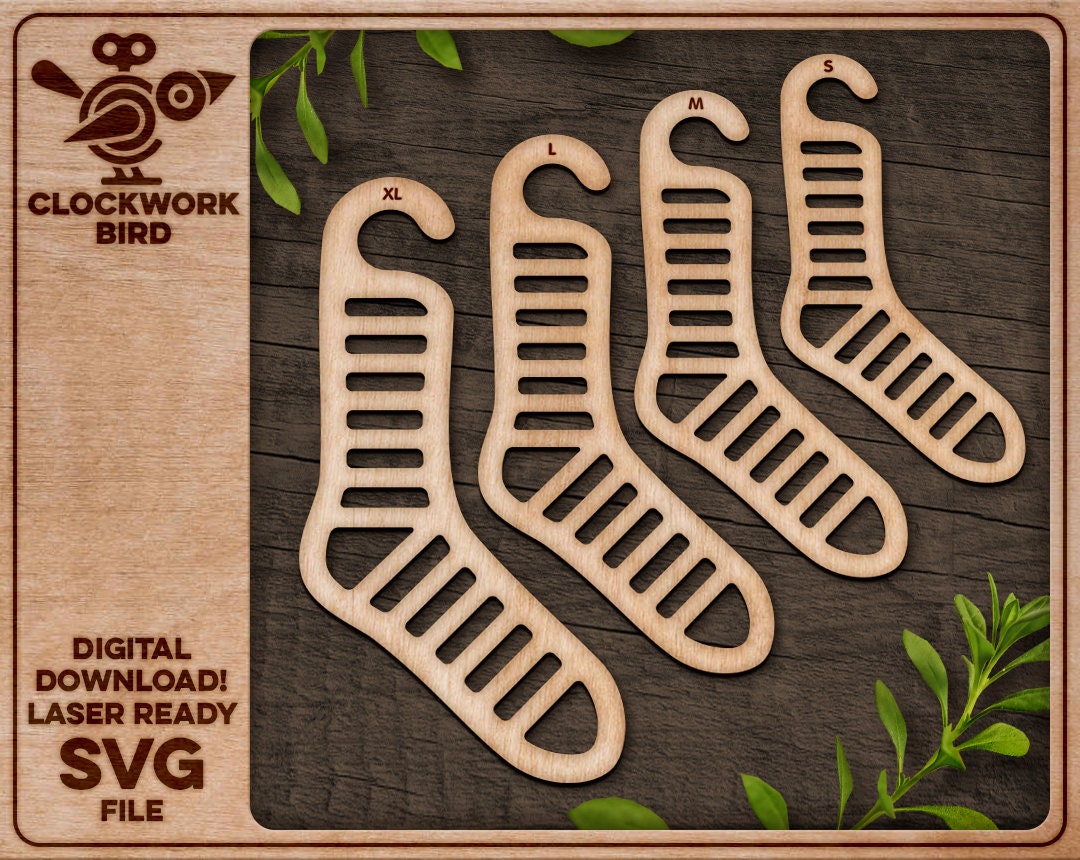 Striped Sock Blockers in 4 Different Sizes - Unique Laser Cut File - Etsy