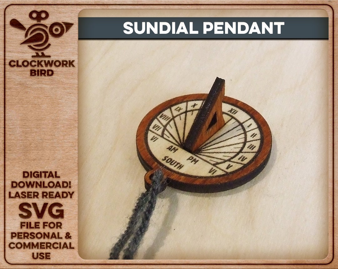 Sundial Pendant - Unique Laser Cut File - Etsy