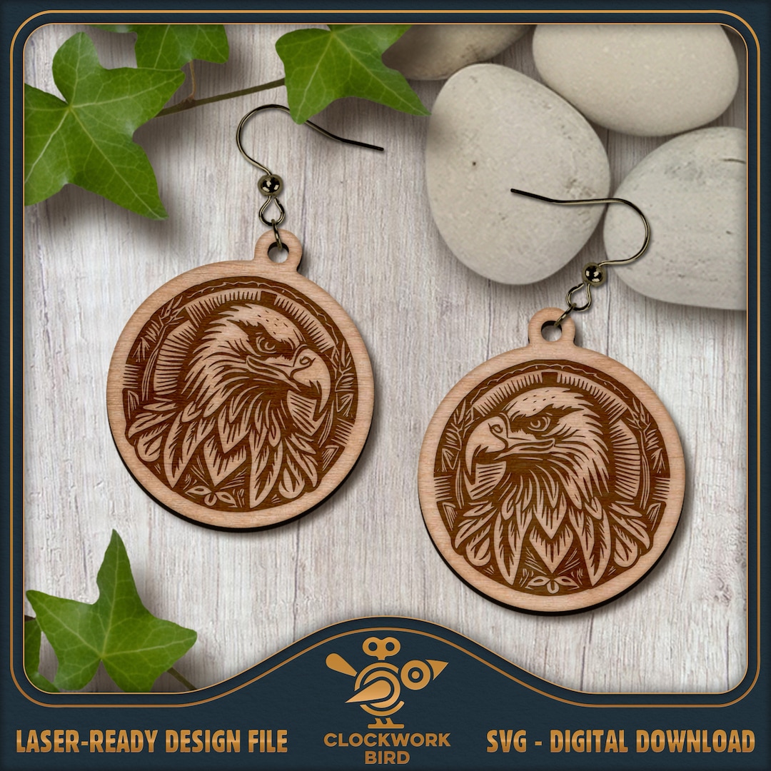 Spirit Eagle Earrings SVG - Native American Indian Totem Circle Earring ...