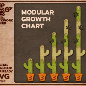Modular Growth Chart - Cactus - Unique Laser Cut File - Etsy