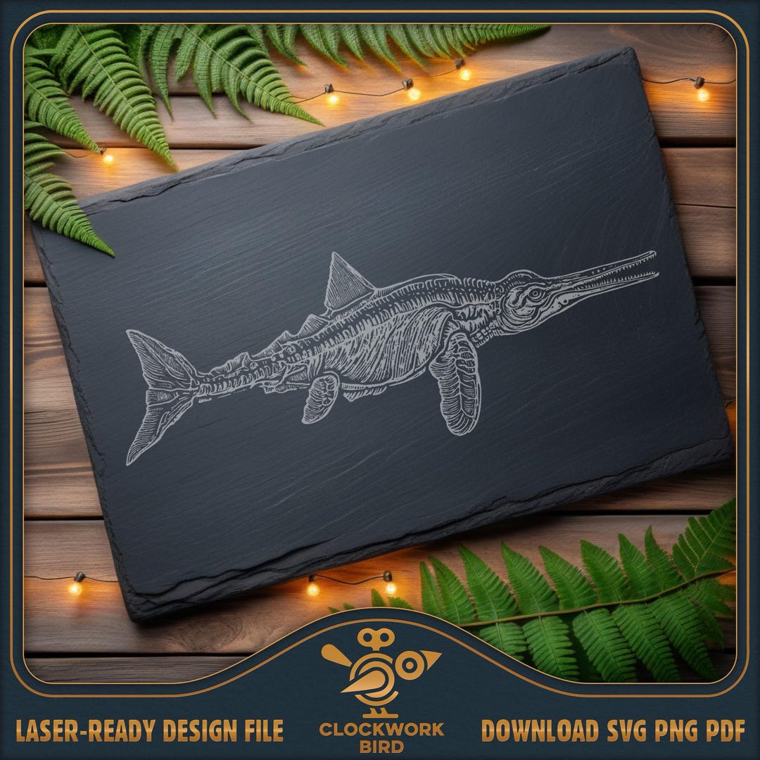 Ichthyosaur Fossil Slate Engraving Laser File (SVG, PDF, PNG) - Etsy