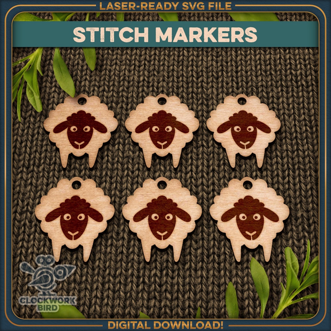 Sheep Stitch Markers for Crocheting & Knitting - Unique Laser Cut File ...