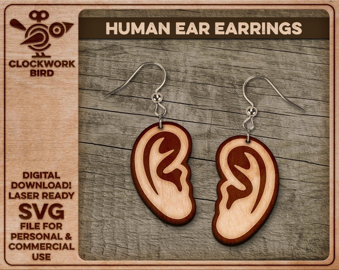 Human Ear Earrings - SVG Laser File - Etsy