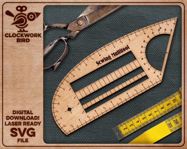 Sewing Ruler / Multitool - Unique Laser Cut File - Etsy