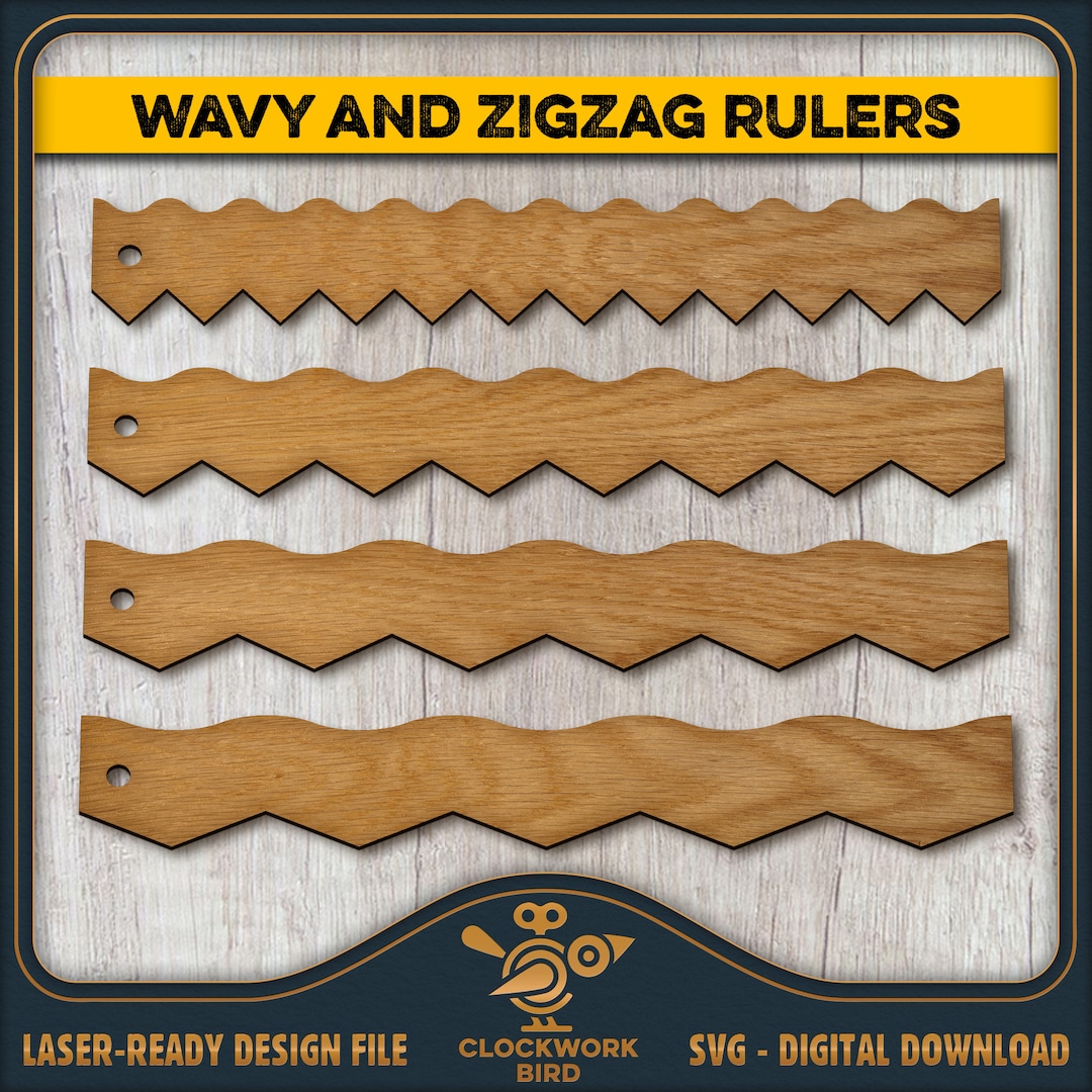 Wavy and Zigzag Rulers - SVG Files for Laser Cutting. - Etsy