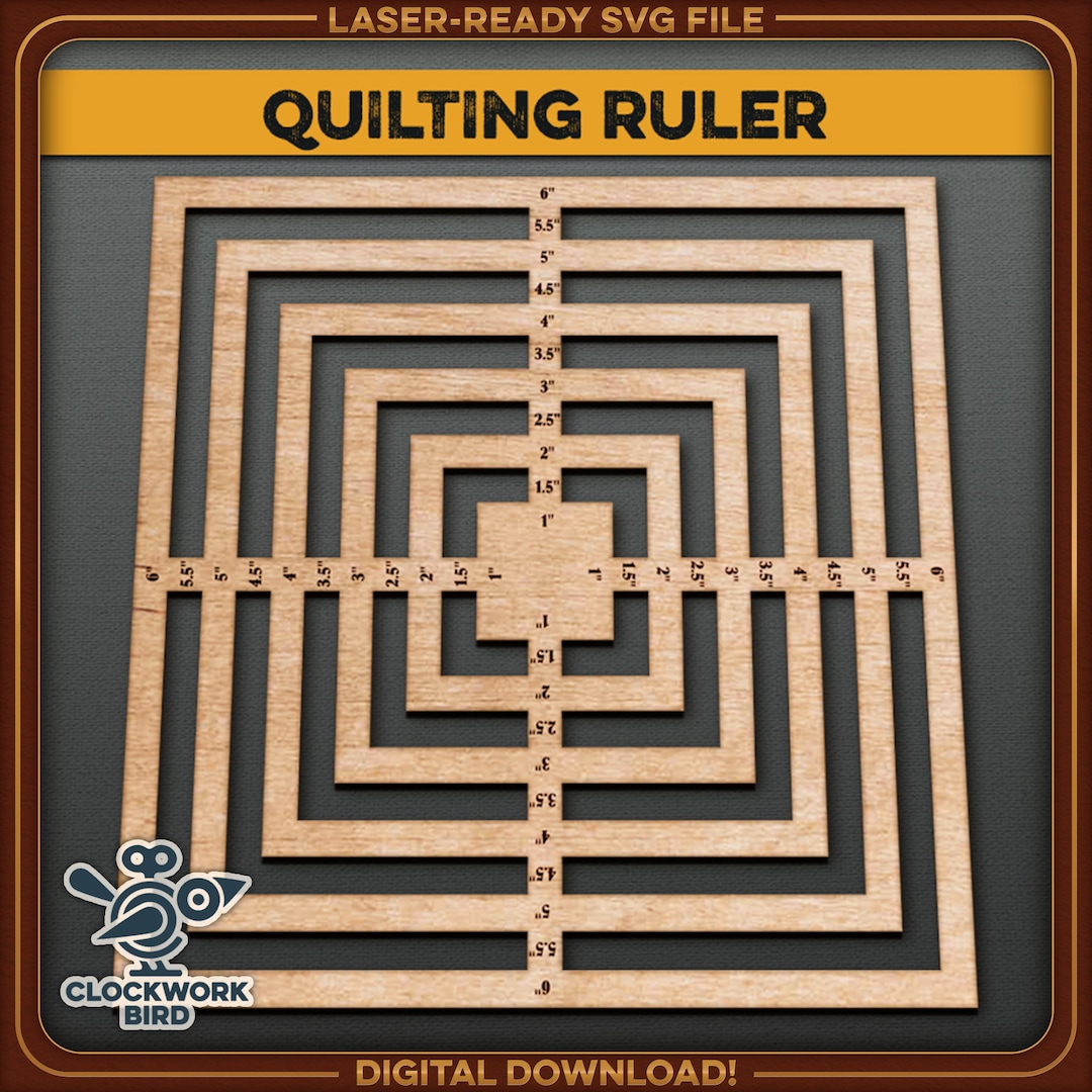 Square Quilting Ruler (6x6 Inches) - Unique Laser Cut File - Etsy