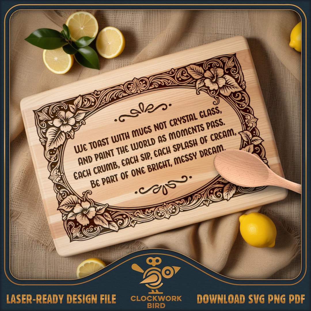 Boho Kitchen Blessing Cutting Board SVG: Laser Engrave File - Etsy