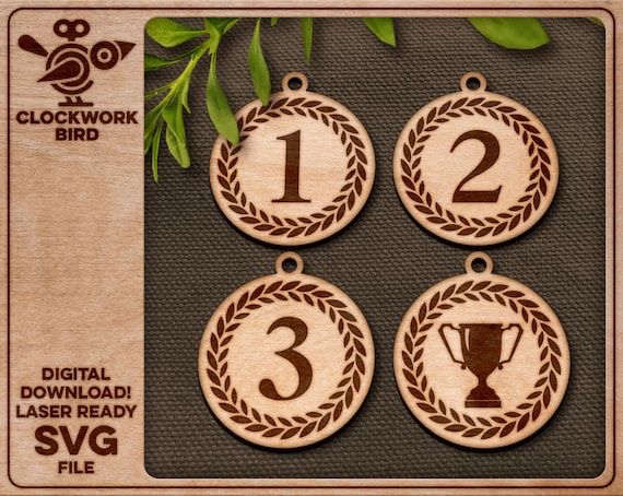 Trophy Medals Unique Laser Cut File - Etsy
